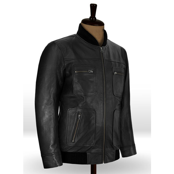 The Other Guys Dwayne Johnson Black Bomber Leather Jacket
