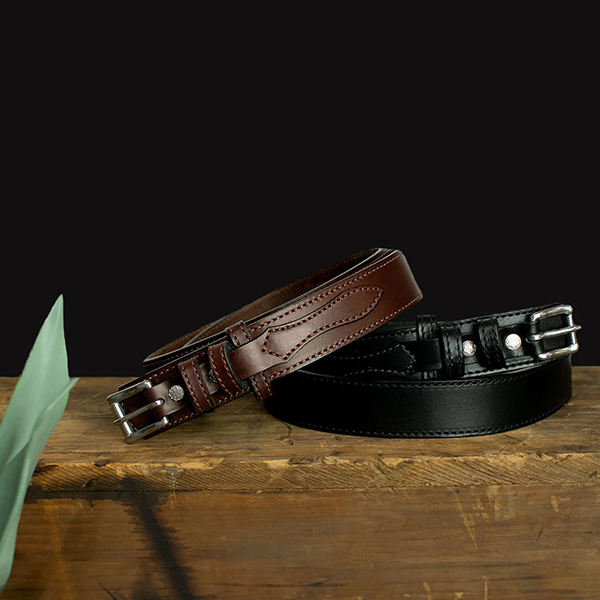 Stylish Top-Quality Black Leather Ranger Belt for Men
