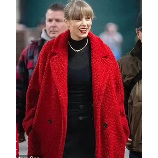 Red Teddy Coat For Women - Christmas Fur Coat