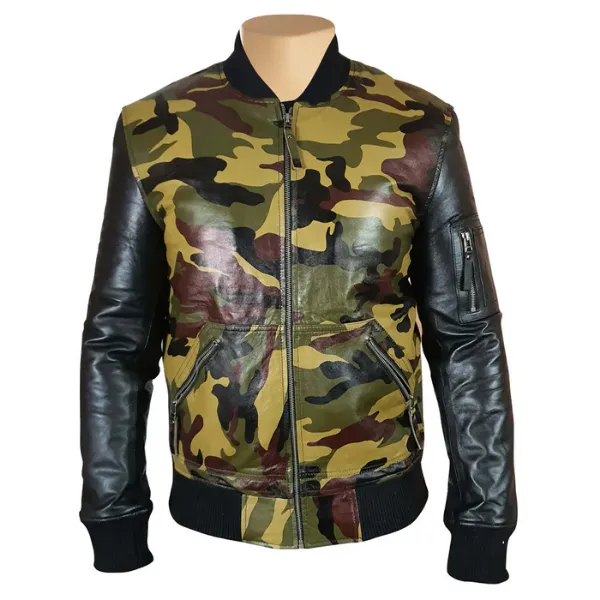 Military Bomber Leather Jacket for Modern Adventure